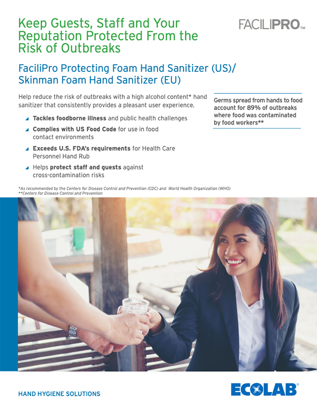 FaciliPro Protecting Foam Hand Sanitizer Sell Sheet