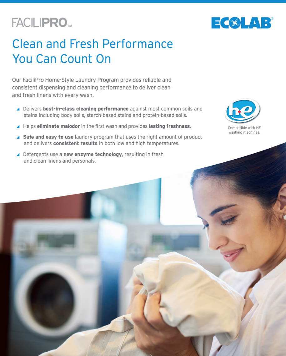FaciliPro™ Home-Style Laundry Sell Sheet