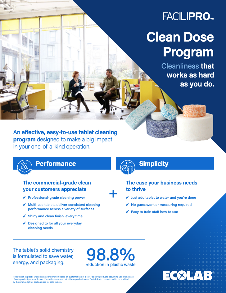 Facilipro Clean Dose Program Sell Sheet