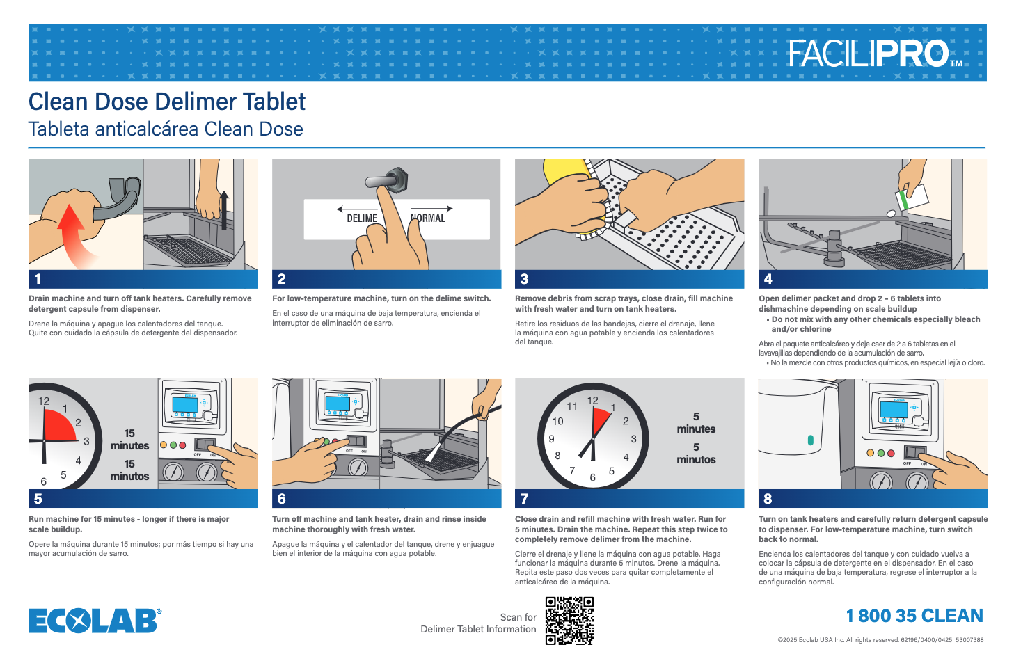 Facilipro Clean Dose Delimer Wall Chart